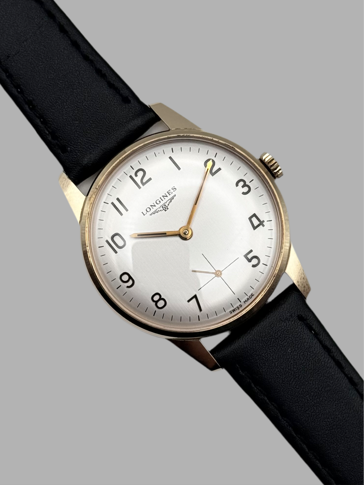 Longines Sub Seconds 9ct Gold Arabic Numerals - 89774 – The Wrist Watcher