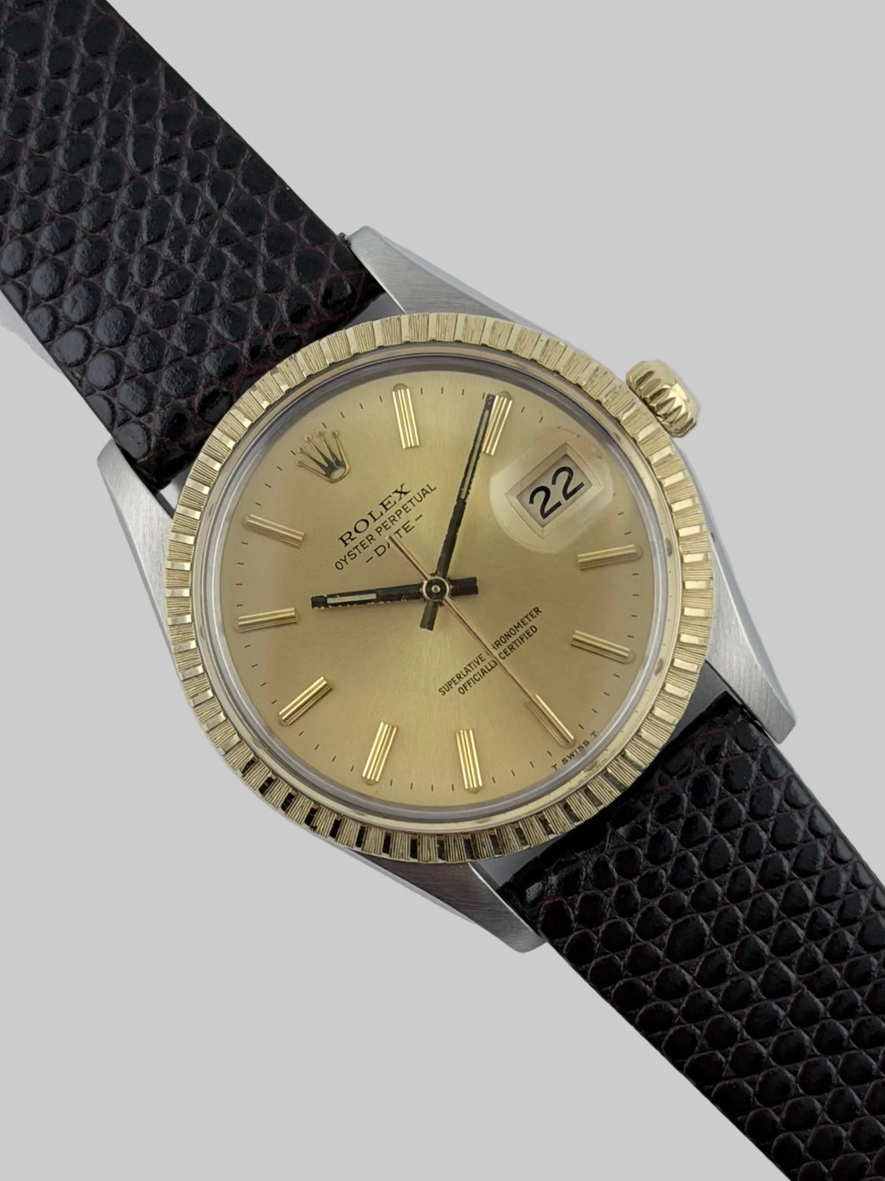 Rolex Oyster Perpetual Date Automatic - 15053 - Solid 18ct Gold Bezel ...