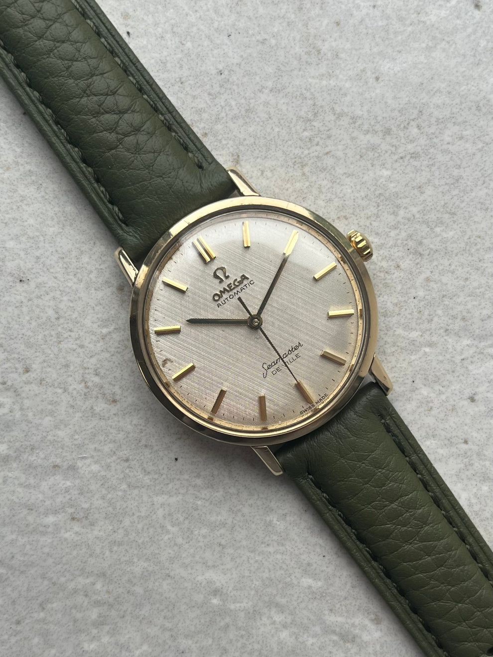 Omega Seamaster DeVille 9ct Solid Gold Linen Dial – The Wrist Watcher